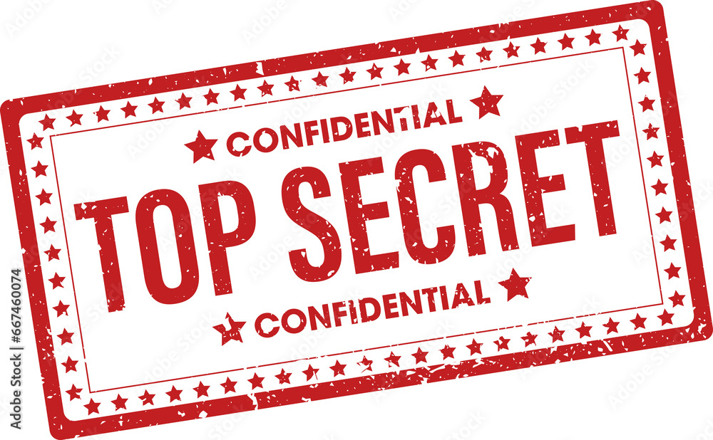 Digital png illustration of top secret confidential text on stamp on ...