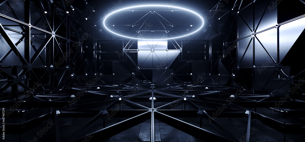 Alien Spaceship Room Garage Hangar Warehouse Sci Fi Futuristic Metal ...