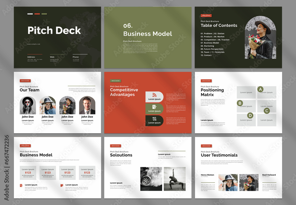 Pitch Deck Brochure Layout Stock Template | Adobe Stock