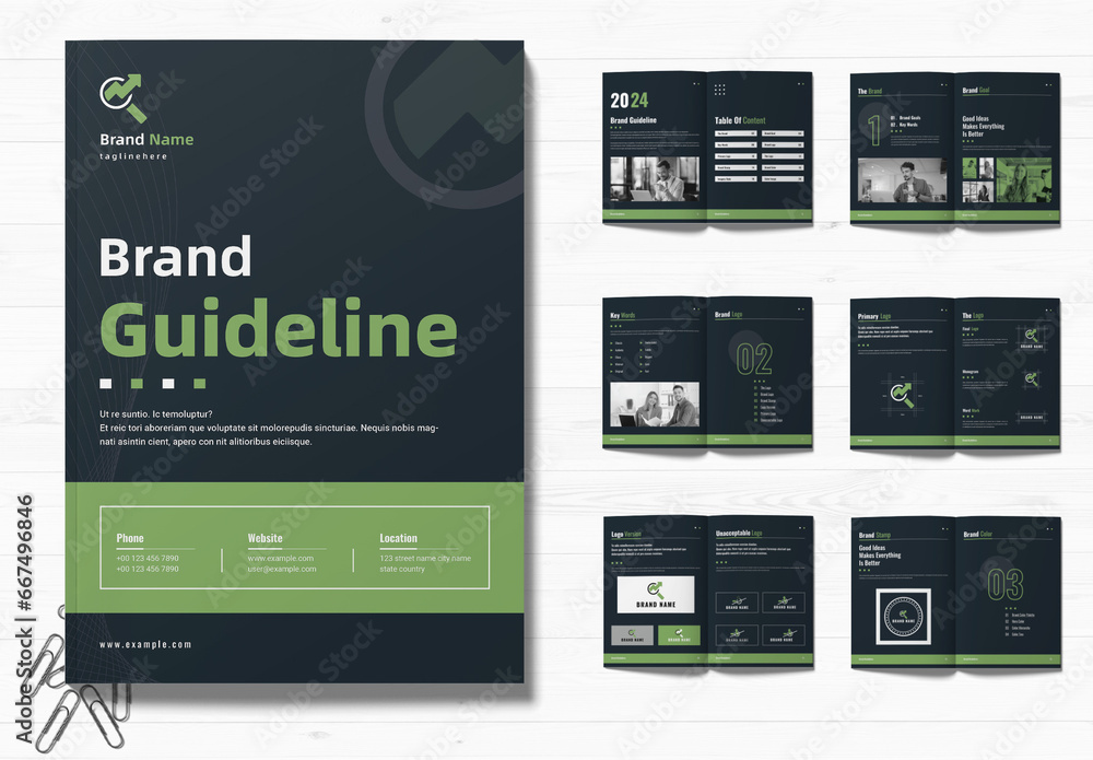 Brand Guideline Design Template Layout Stock Template | Adobe Stock