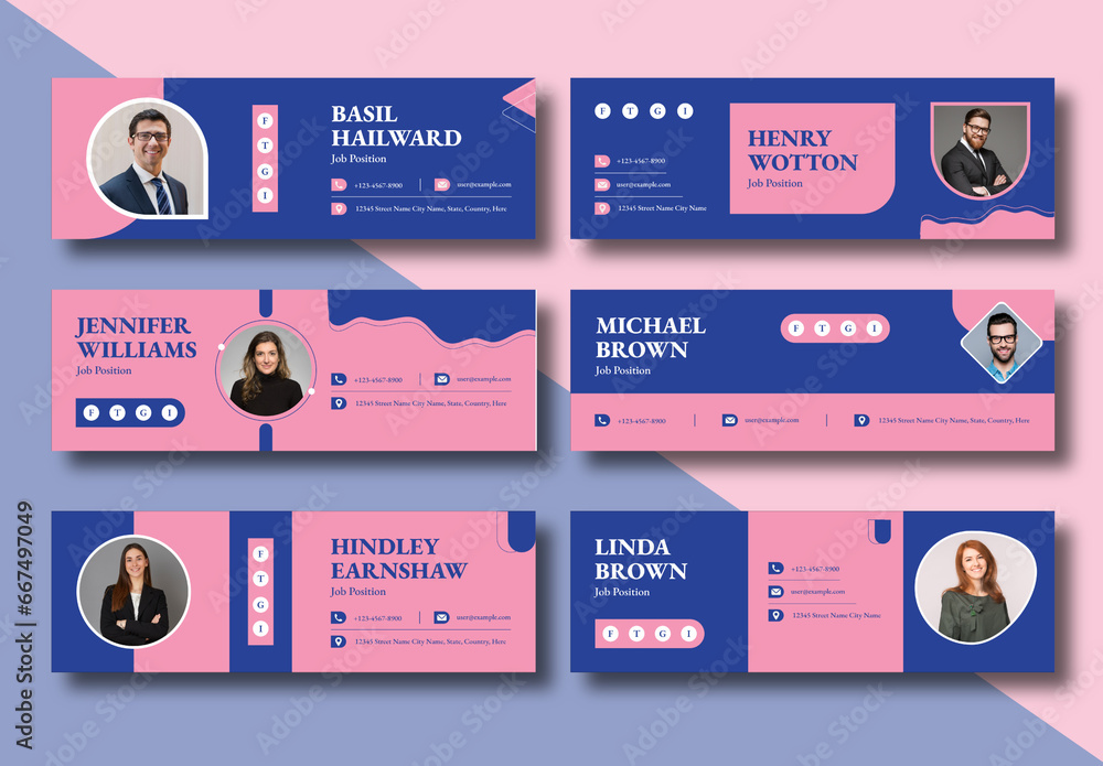Email Signature Ui Ux Design Layout Stock Template | Adobe Stock