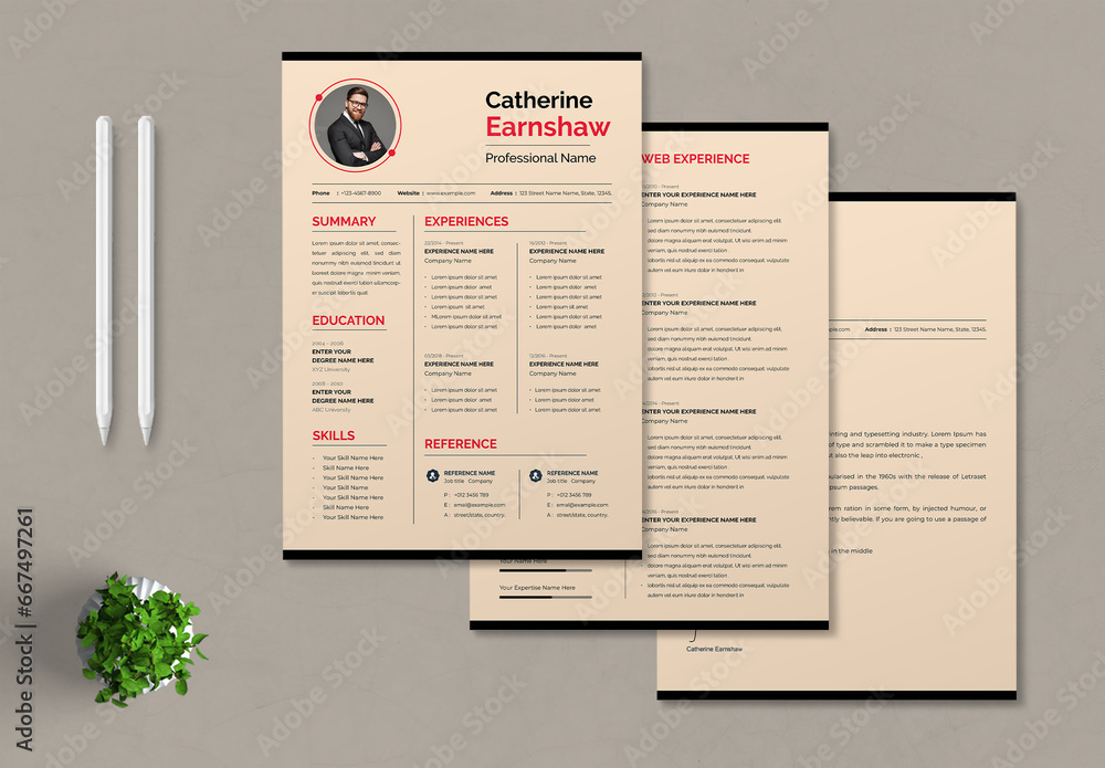 Resume Template Design Layout Stock Template | Adobe Stock