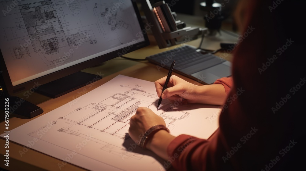 An image of an industrial designer using software to design a product ...