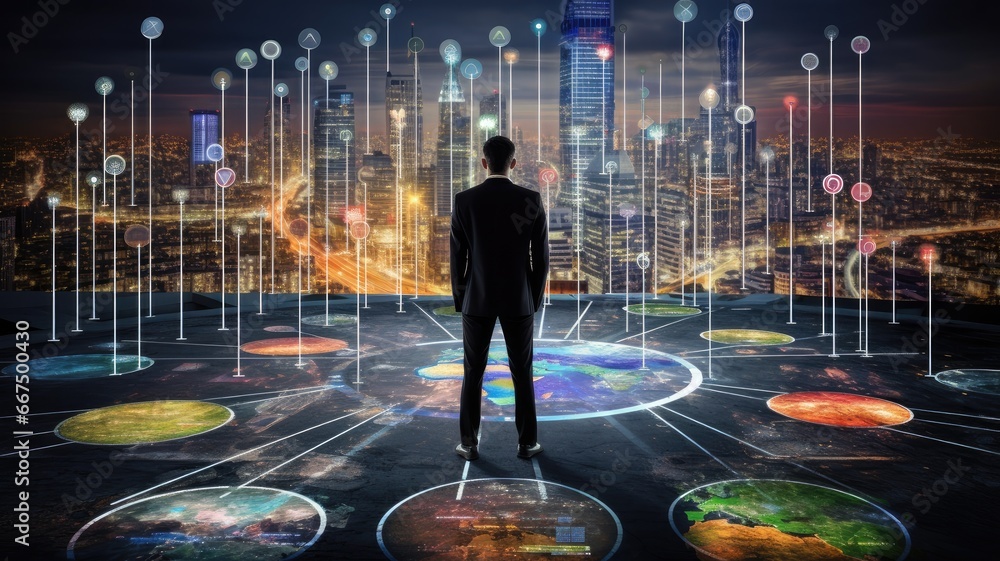 Visualize a person mapping out a digital roadmap to achieve strategic ...