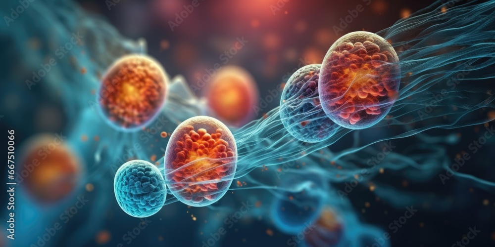 Cell division or cell connection, the microbiological process of ...