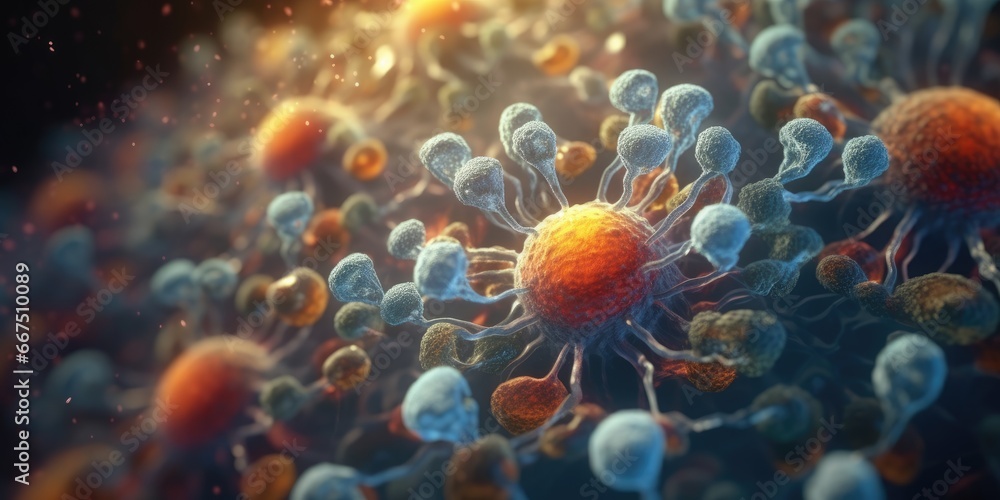 Cell division or cell connection, the microbiological process of ...