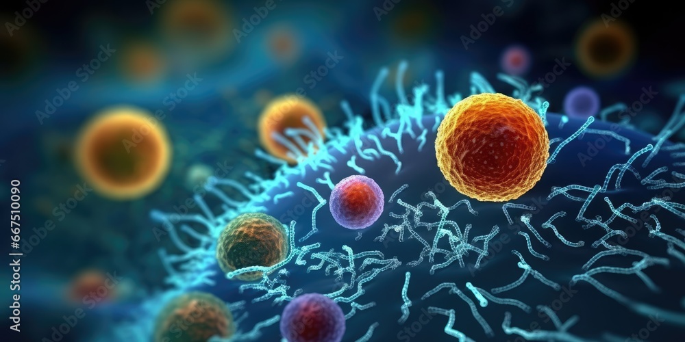 Cell division or cell connection, the microbiological process of ...