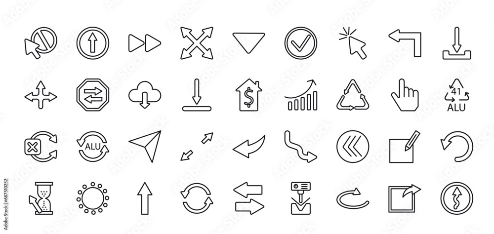 outline icons set from user interface concept. editable vector such as ...