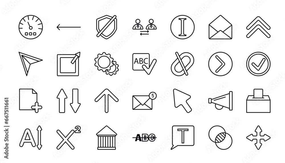 outline icons set from user interface concept. editable vector such as ...
