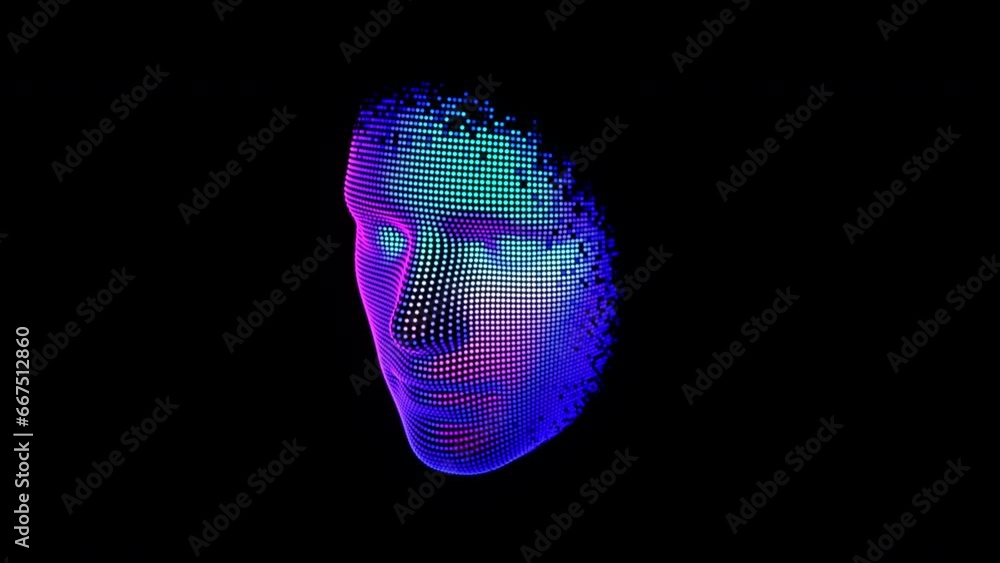 Wideo Stock: Artificial intelligence 3D human face is created from ...