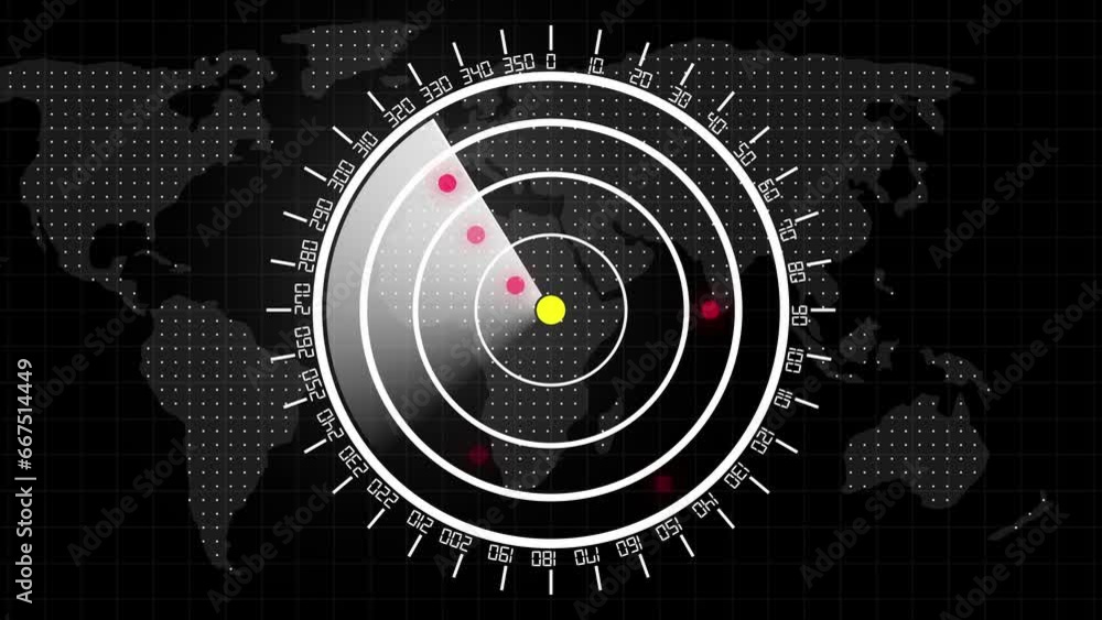 Dashboard data report with blue color sonar radar screen searching an ...