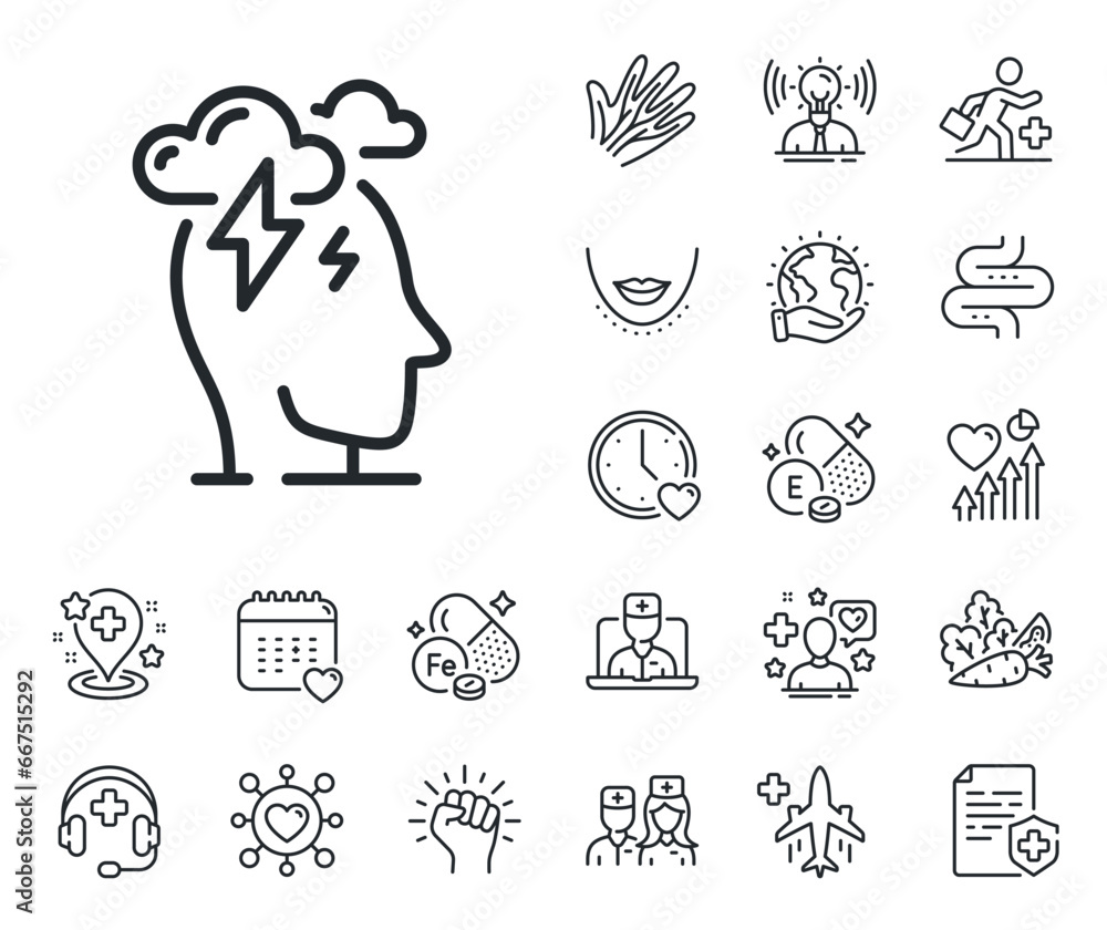 Anxiety depression sign. Online doctor, patient and medicine outline ...