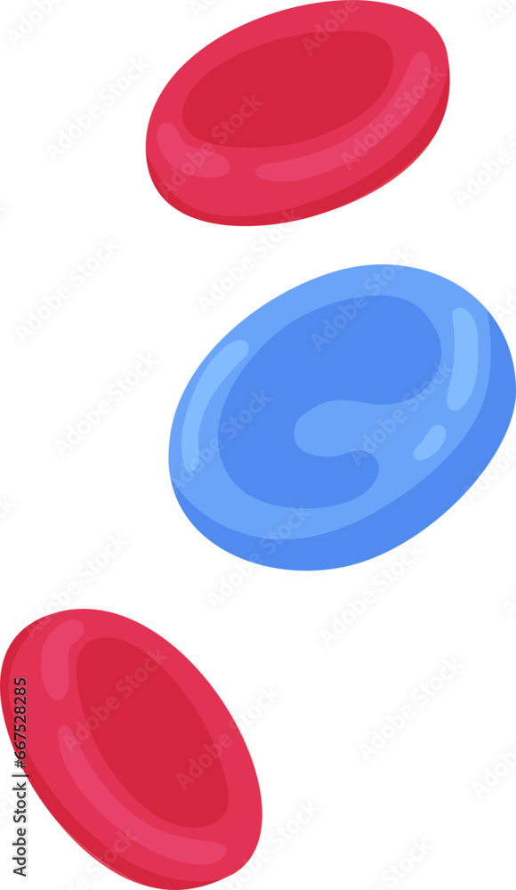 blood cells vector cartoon flat icon set isolated on a transparent ...