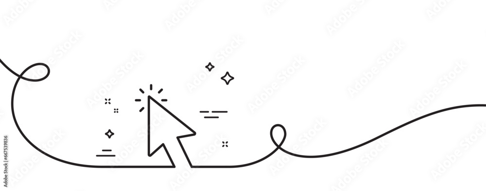 Vektorová grafika „Mouse cursor line icon. Continuous one line with ...