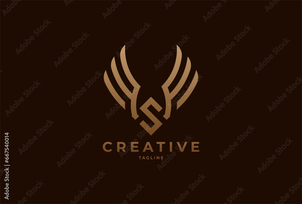 initials FSF or S Wing logo. monogram logo design combination of ...
