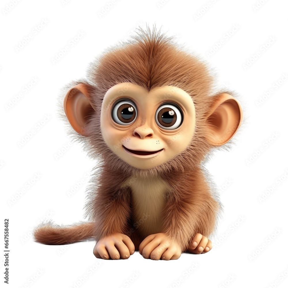 Cute baby monkey clip art Stock Illustration | Adobe Stock