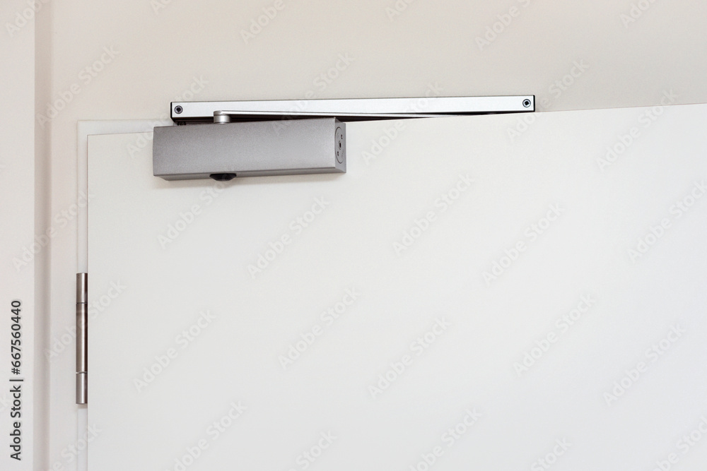 Door Closer at Entrance Door. Auto Door Folding System. Modern Door ...