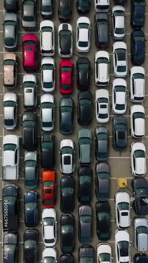 Aerial top down view of a car carrier trailer. car-carrying trailer ...