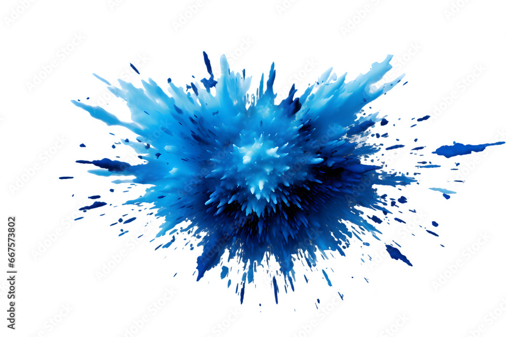 Blue powder explosion isolated on transparent background Stock ...
