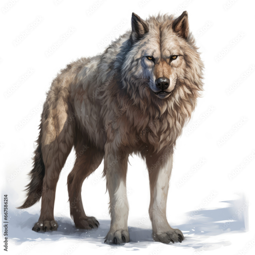 Realistic Dire Wolf Art , Medieval Fantasy RPG Illustration Stock ...