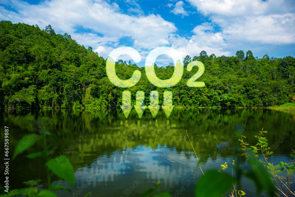 Concept depicting the issue of carbon dioxide emissions and its impact ...