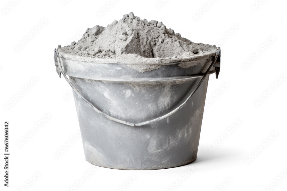 bucket of cement on transparent background, png file Stock Illustration ...