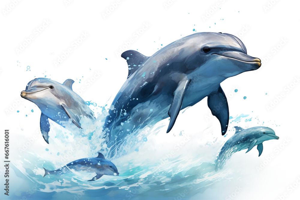 Pod of Dolphins Isolated on transparent background, PNG Stock ...