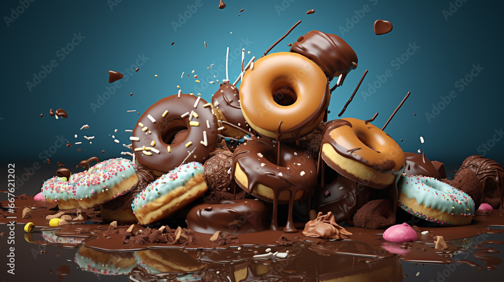 pile of Donuts thrown away. food waste. leftover donuts Stock ...