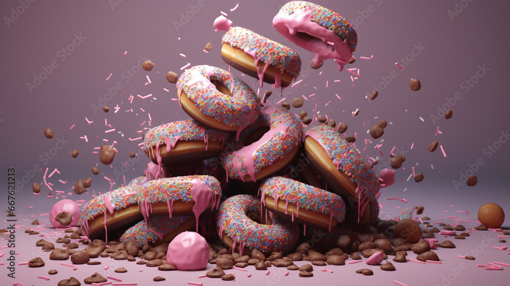 pile of Donuts thrown away. food waste. leftover donuts Stock ...