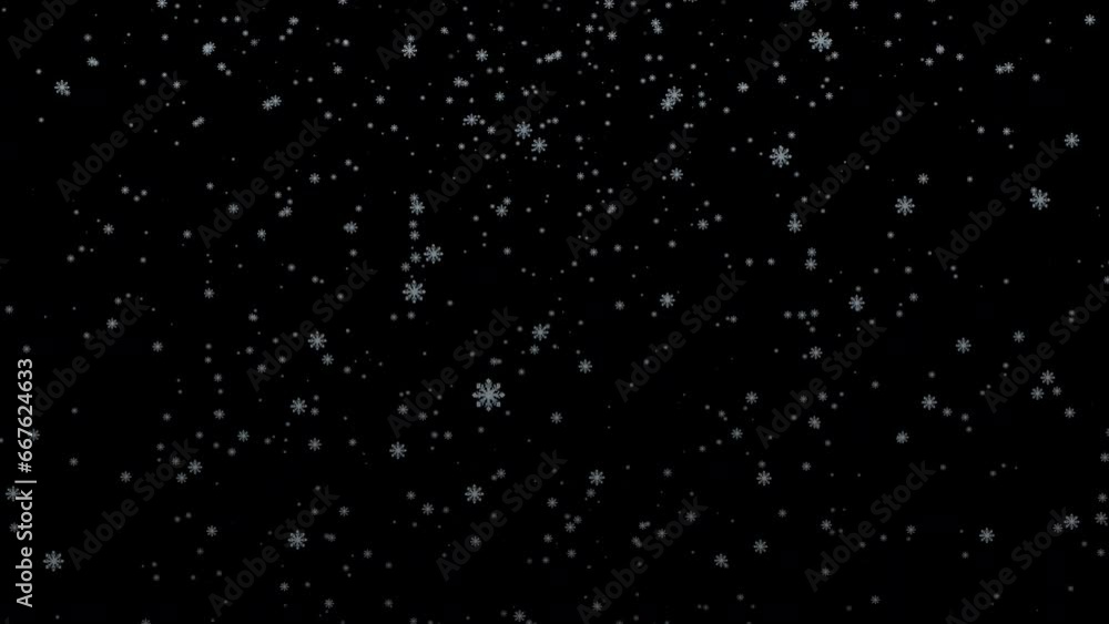 HQ 3d animation on snowfall with transparency. 4K resolution, 60fps ...