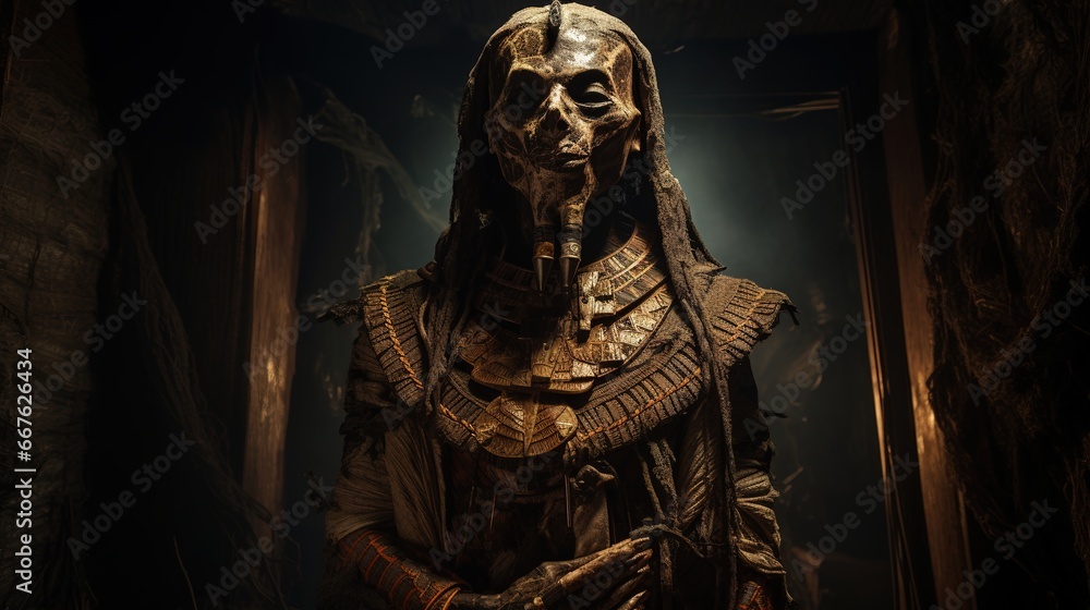 Osiris, god of the afterlife, shown as a mummified figure Stock ...