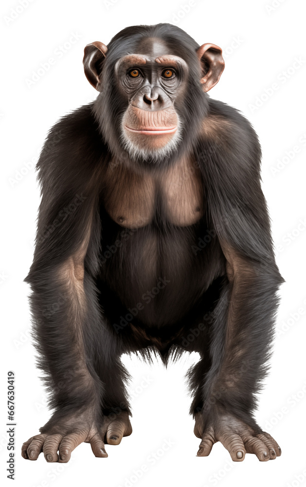 Chimpanzee isolated on white - transparent background PNG Stock Photo ...