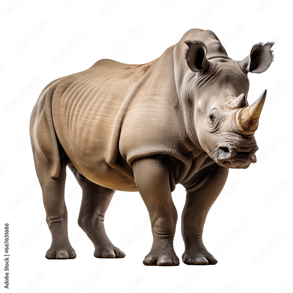 rhino isolated on white - transparent background PNG Stock Photo ...