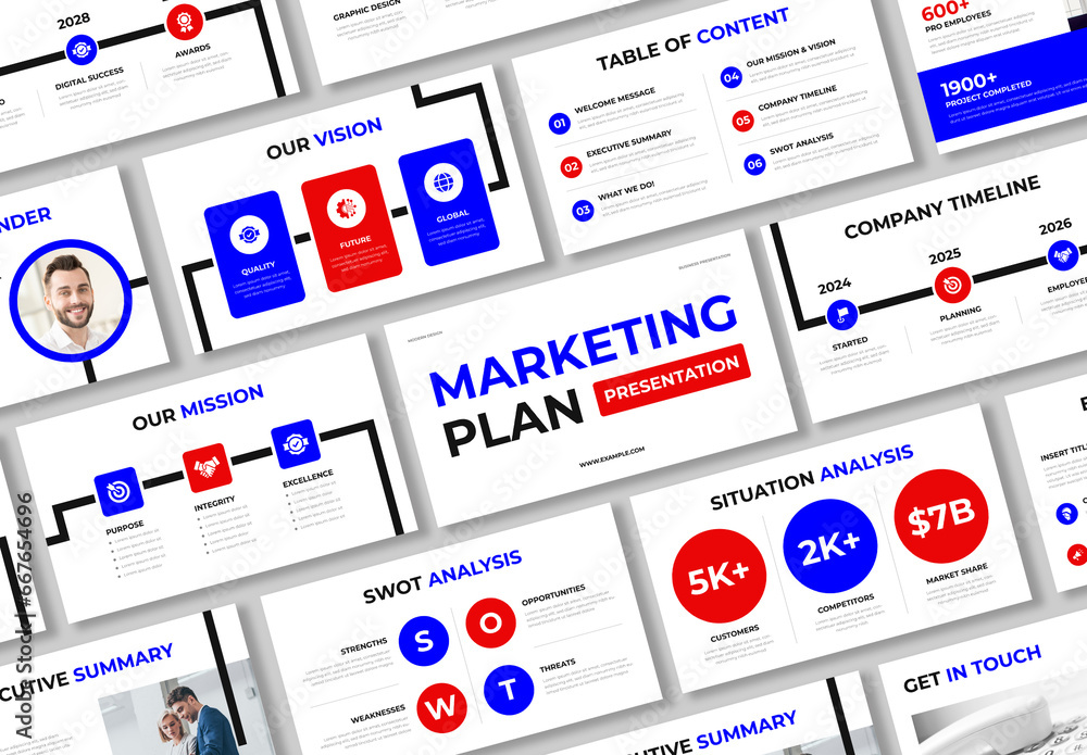 Modern Creative Marketing Plan Presentation Layout Template Stock ...