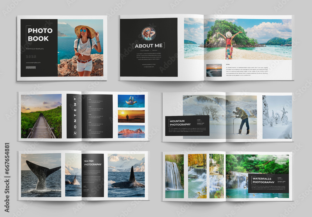Photobook Portfoilo Layout Stock Template | Adobe Stock
