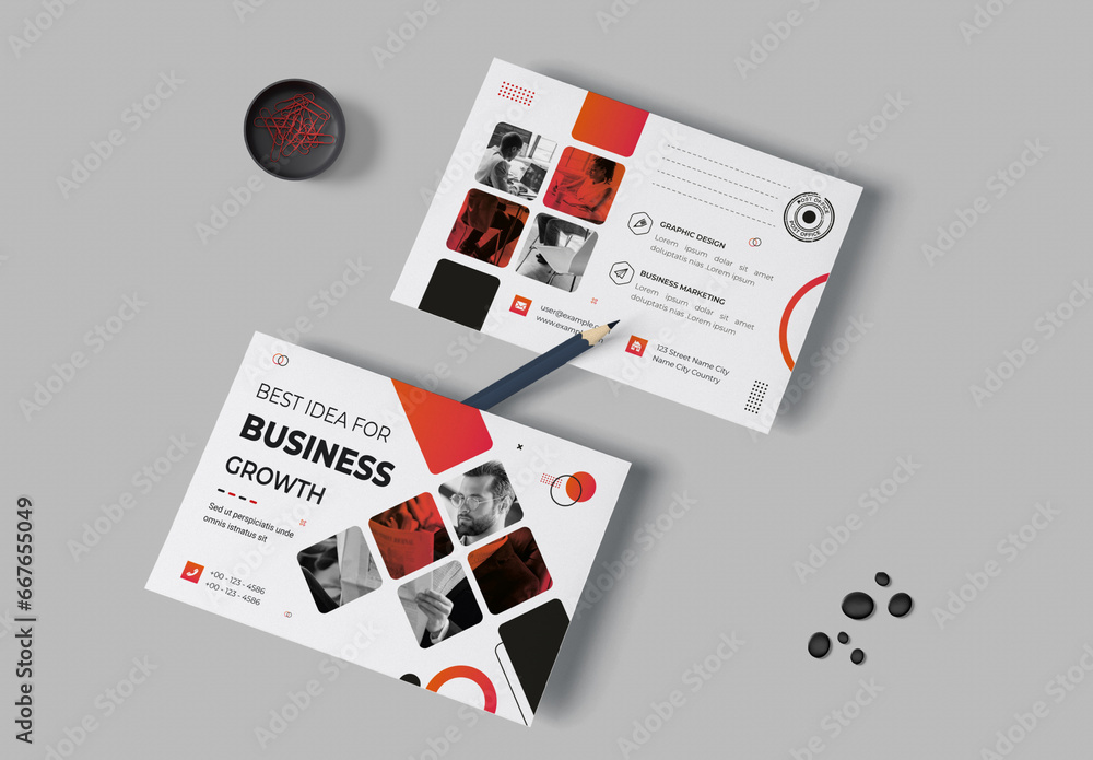 Post Card Template Design Stock Template | Adobe Stock