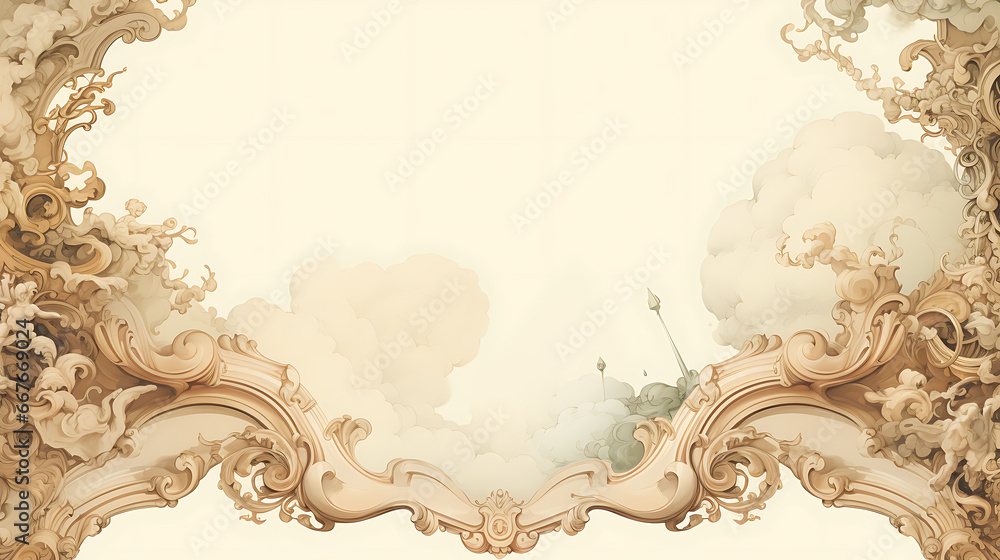 Ornament neo-classical border frame background with space for text ...