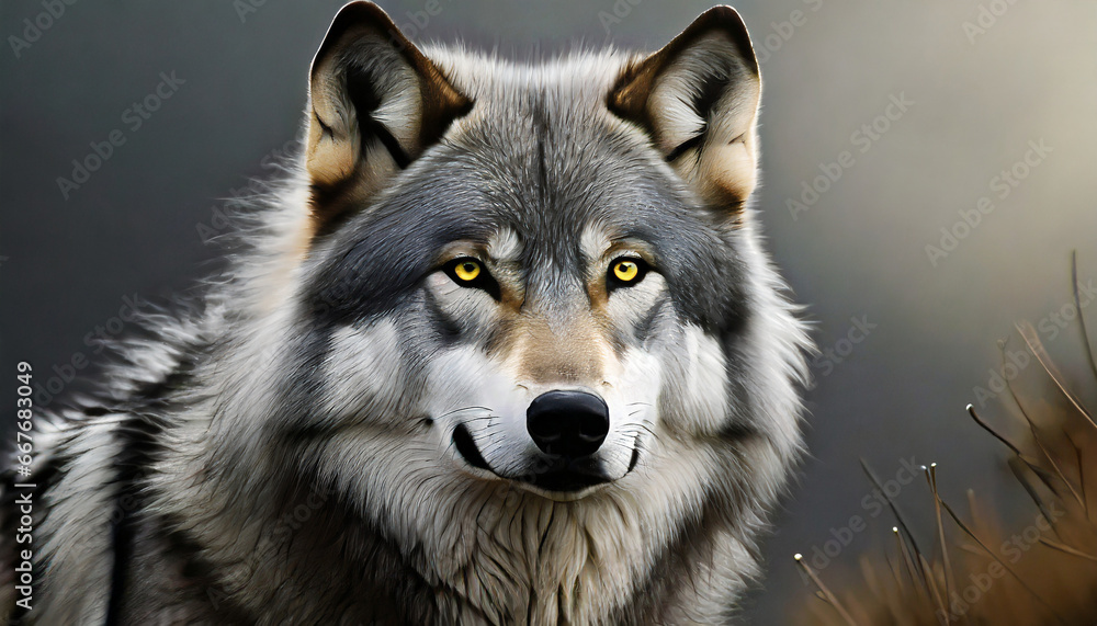 gray wolf portrait hd 8k wallpaper stock photographic image Stock Photo ...