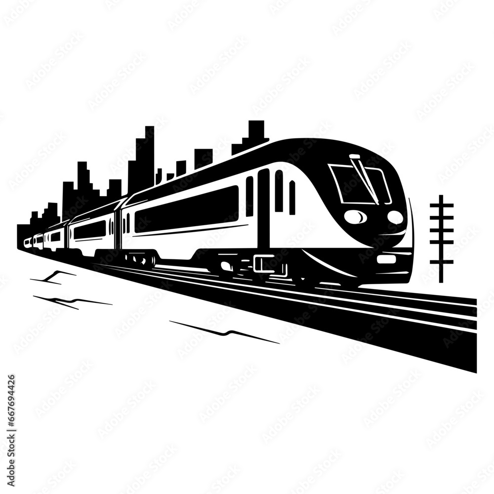 modern high speed train emblem. Super streamlined high-speed train on ...