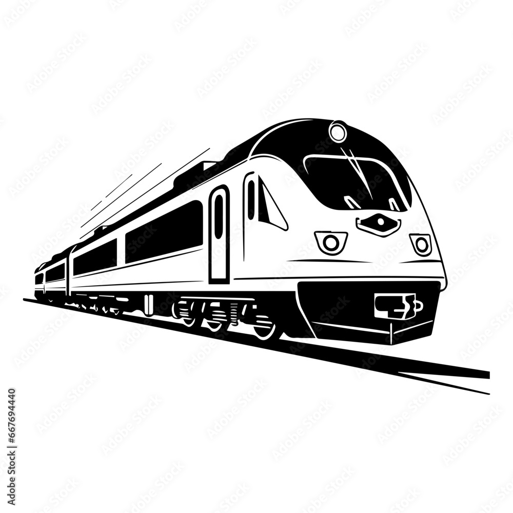 modern high speed train emblem. Super streamlined high-speed train on ...