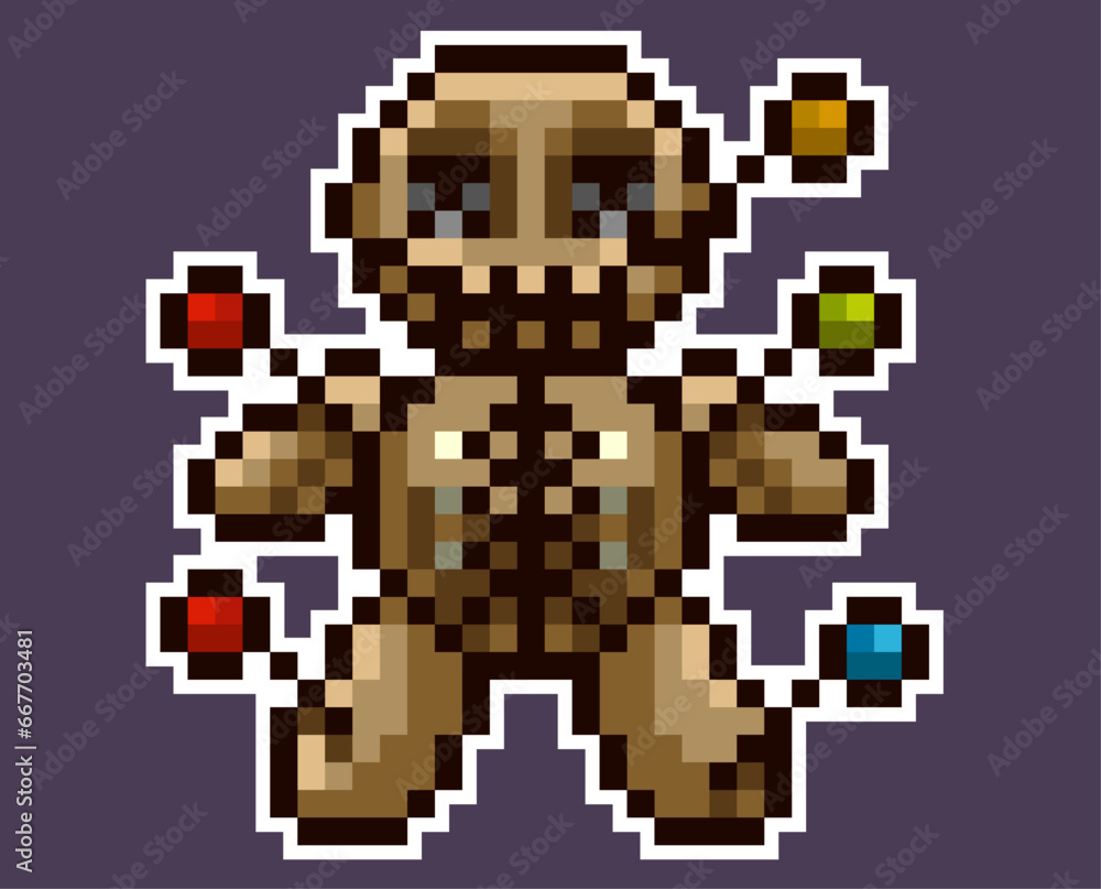 Voodoo doll, Pixel art, 8-bit vector format, Halloween Pixel art ...