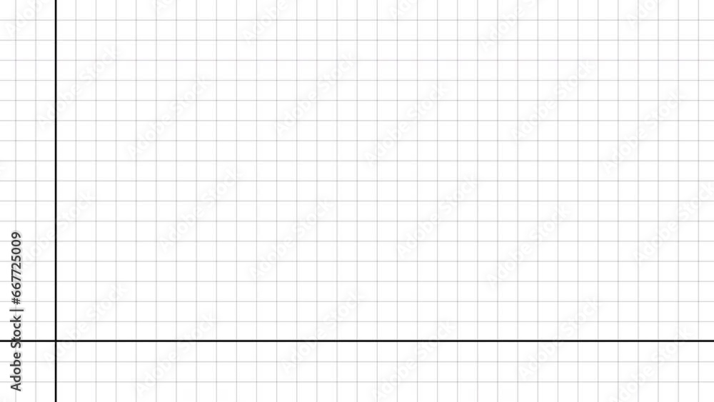Graph white chart animation with lower left black lines target, grid ...