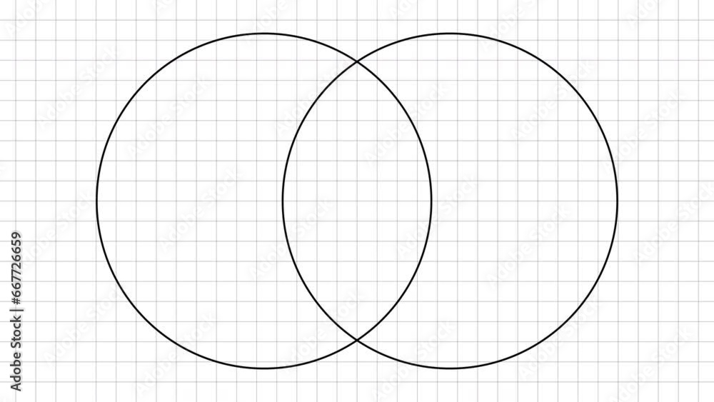 Venn Diagram, Graph white chart animation with overlapping circles ...