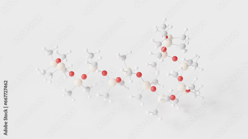 polydimethylsiloxane molecule 3d, molecular structure, ball and stick ...
