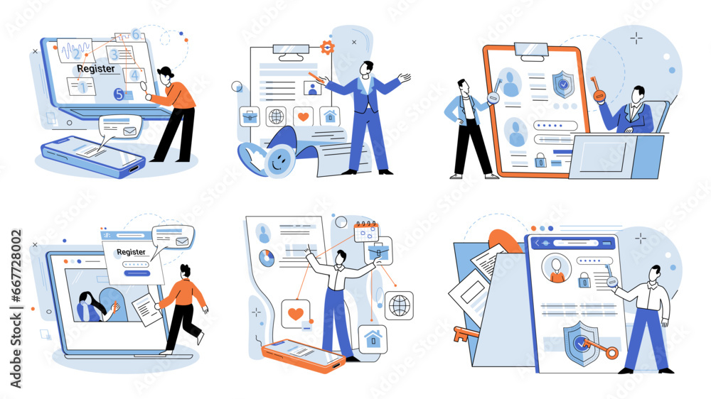 Authentication. Vector illustration. User access should be granted ...