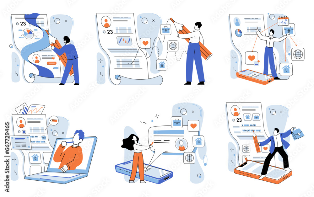 Personal profile. Vector illustration. Technology advancements have ...