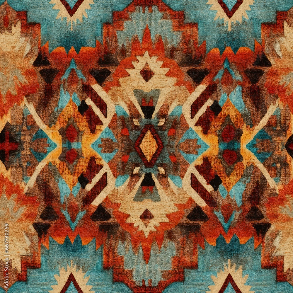 Seamless Background Ethnic Rug Texture. Perfect for adding a vintage ...