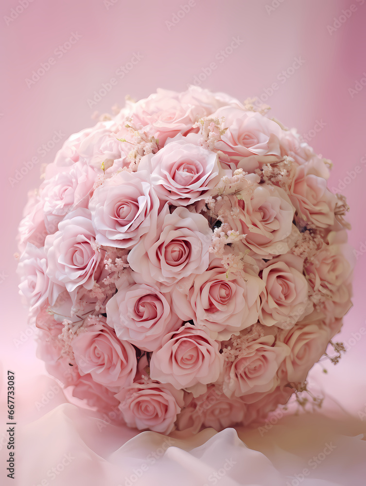 Pink rose ball background wallpaper poster PPT Stock Illustration ...