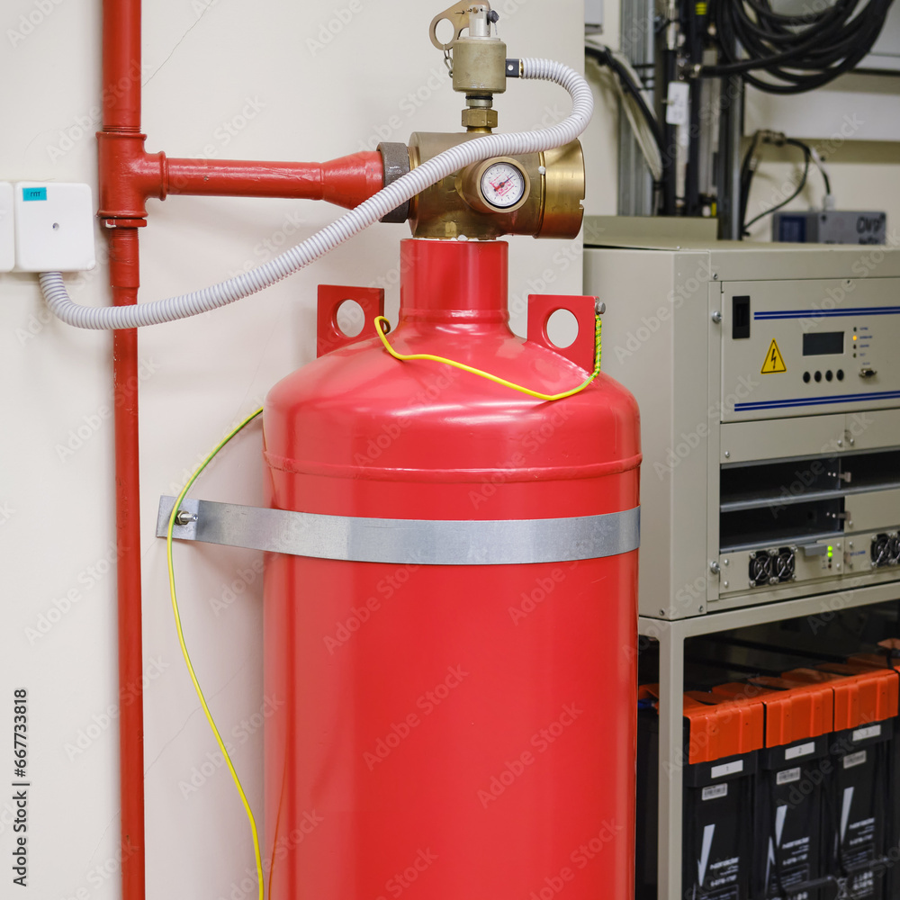 The red cylinder with a co2 system is a powerful tool used by ...
