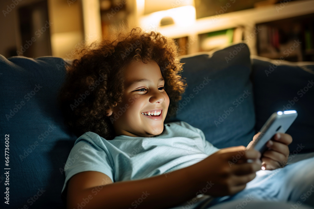 Digital Natives Alpha Generation. New generation of boys using digital ...